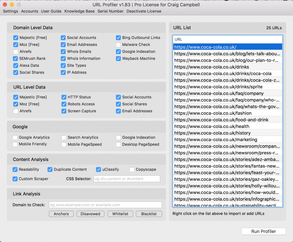 URL Profiler Review and Tutorial, URL Analysis Tool